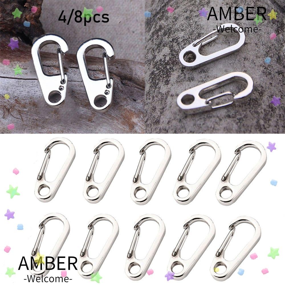 Amber 4/8 ชิ้น D-Ring Key Chain คุณภาพสูง EDC เกียร์กลางแจ้ง Hook ...