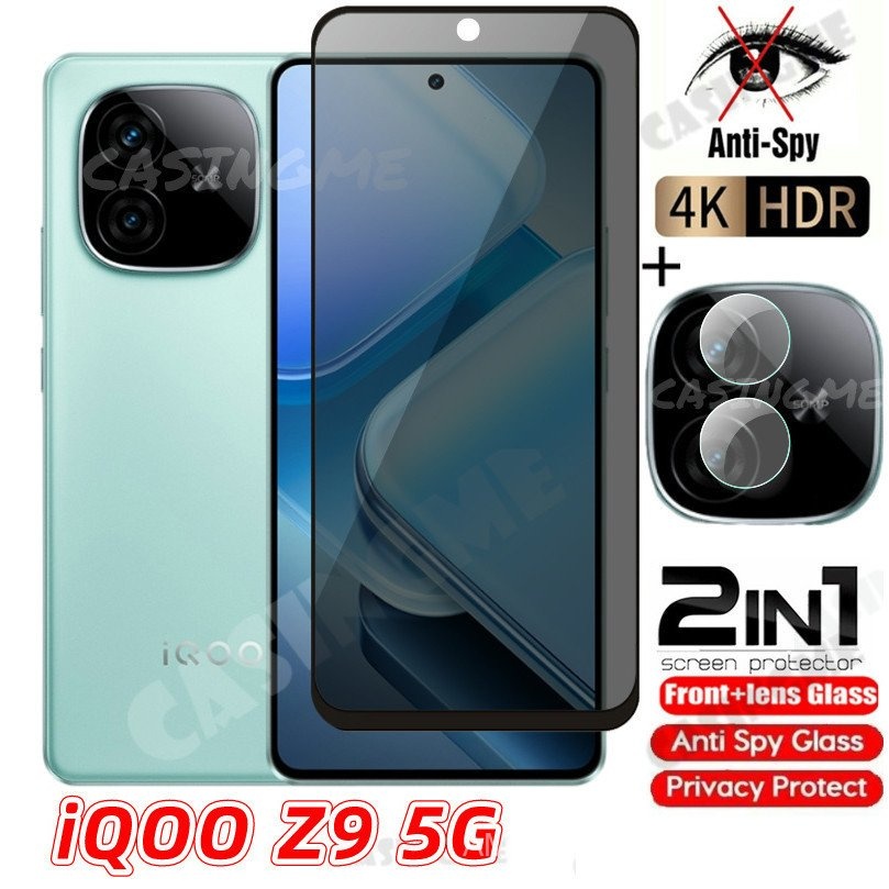 Iqoo Z9 5G 2024กระจกนิรภัยส่วนตัว Anti-Spy เต็มรูปแบบป้องกันหน้าจอ Anti Peek ความเป็นส่วนตัว ...