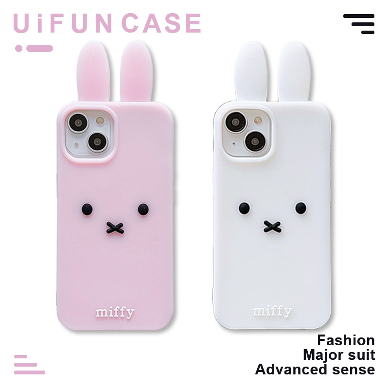 Kawaii 3D Miffy Bunnyซิลิโคนเคสโทรศัพท์สําหรับiPhone 16 15 14 13 12 Pro ...