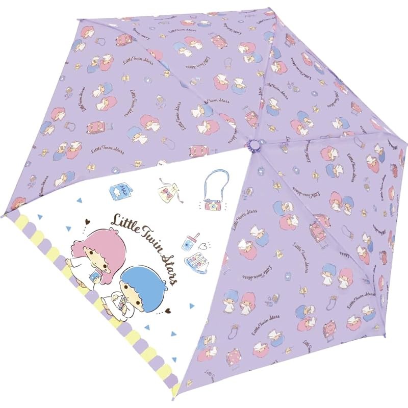 《JAPAN》★Foldable Umbrella with Kiki & Lala Purple Cute 53cm 90445 ...