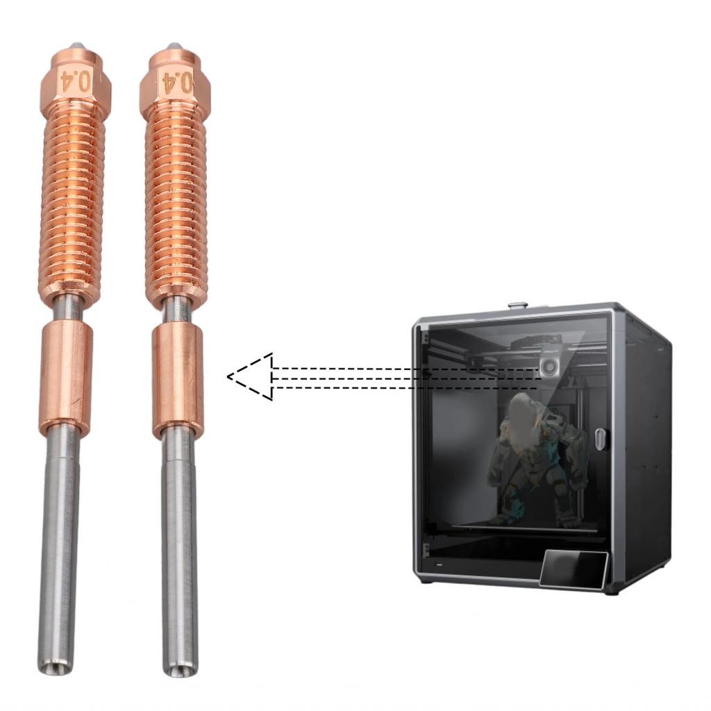 0.4mm 3D Printer Nozzles Printers High Flow Extruder แรงดึงแรงดึงสำหรับ ...