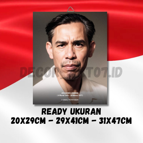 JOHANNES LEIMENA - NATIONAL HEROES PHOTO AI VERSION WOODEN FRAME MDF ...