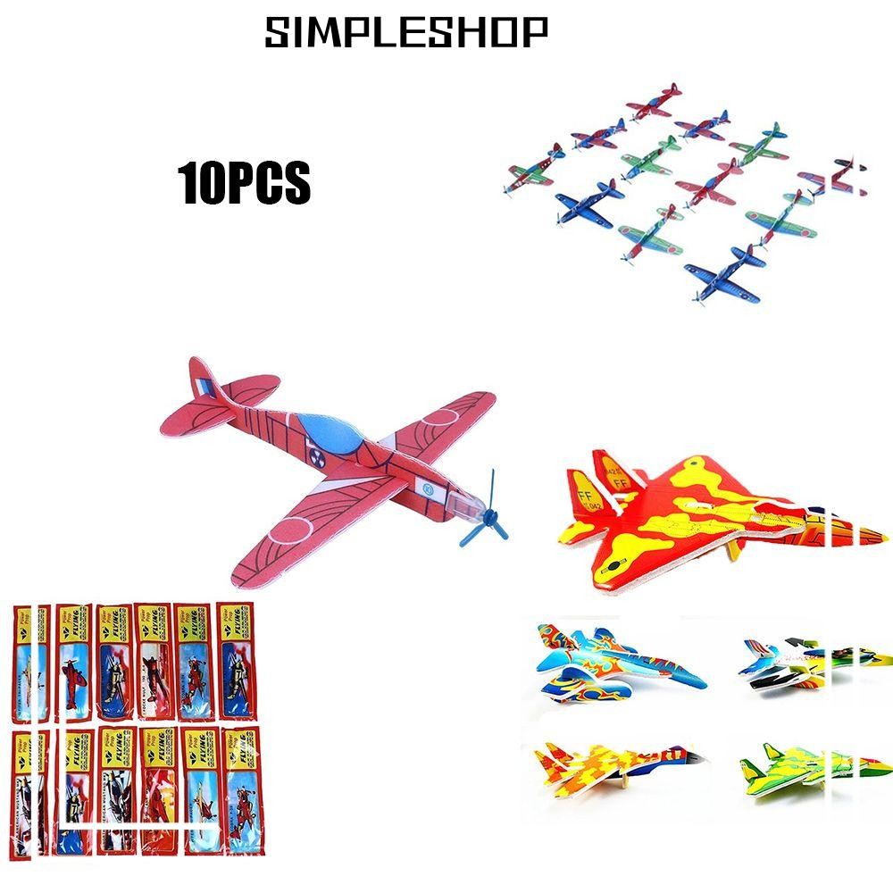 SIMPLESHOP 10 ชิ้นสีสุ่มเครื่องบิน Fighter Assembly เด็กของขวัญเด็ก Aeroplane ของเล่น | Shopee ...