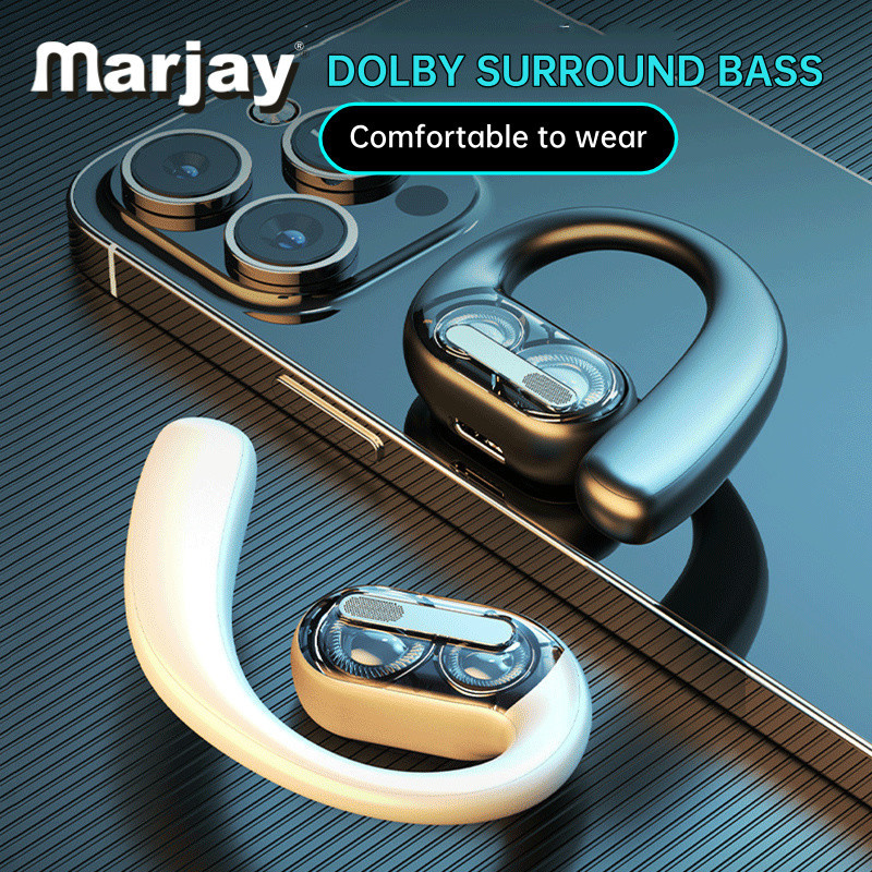 Marjay Bluetooth5.4 หูฟังไม่มีหูลําโพงคู่หูเดียวแขวนหู OWS ภายนอก ...