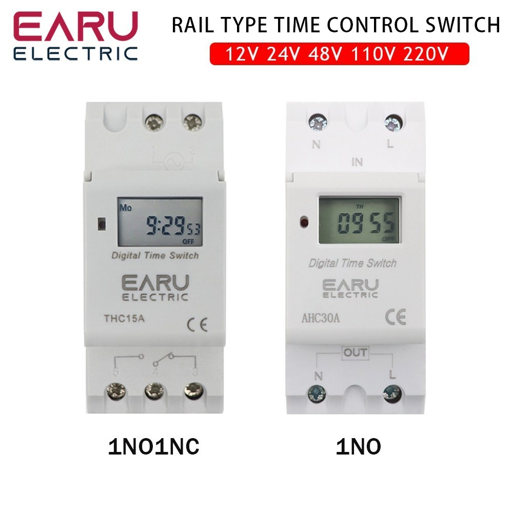THC 15A 30A New Din Rail Mount Weekly 7 Days Programmable Digital TIME SWITCH Relay Timer ...