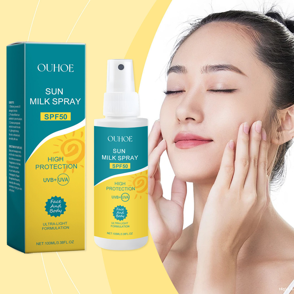 100ml OUHOE ป้องกัน Mist ฤดูร้อนกลางแจ้ง Skin Mist Moisturising Refreshing Non-Greasy Skin Mist ...