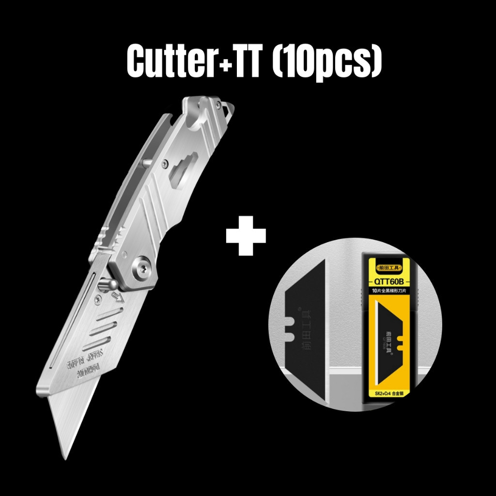 5IN1 folding cutter มีดพับสแตนเลส เครื่องตัดกล่อง เม็ดเหล็กรายงานขวดใน ...