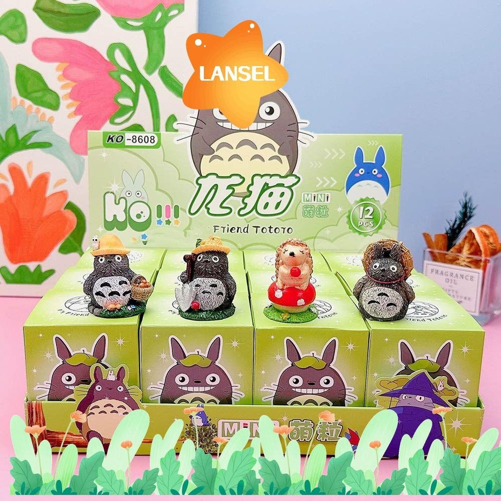 Lansel 12 กล่อง/เซ็ตกล่อง, Pop Bean Totoro อะนิเมะการ์ตูนรูป, Loopy PVC ...