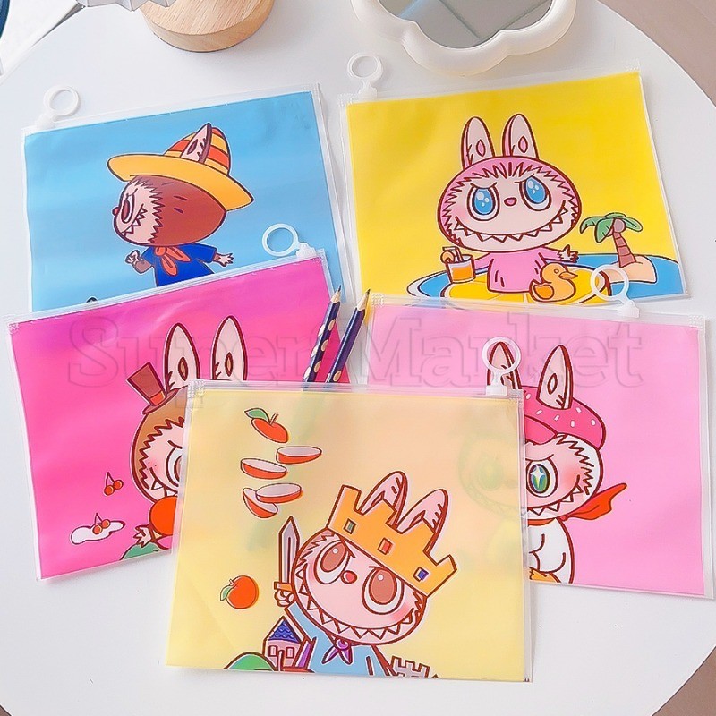 [ ที่โดดเด่น ] 5 ชิ้น Labubu Storage Bag - Frosted Washing Pouch ...