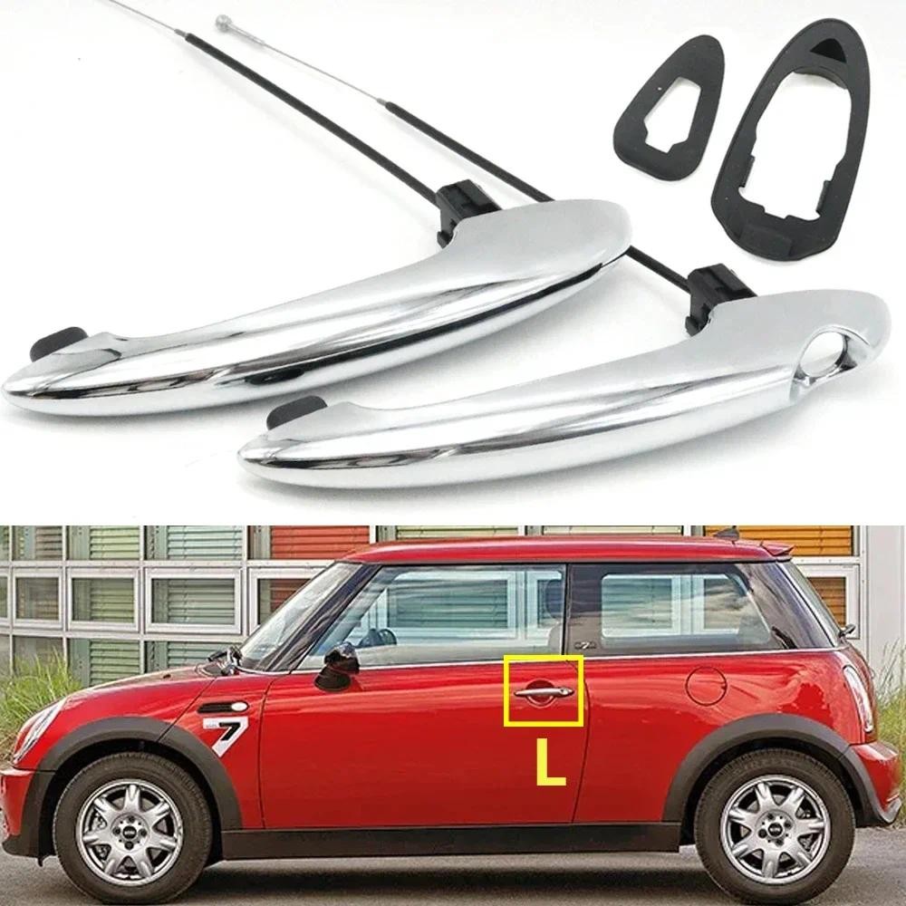 ภายนอกด้านหน้าซ้ายขวา Chrome Silver ประตูสําหรับ BMW Mini Cooper R50 ...