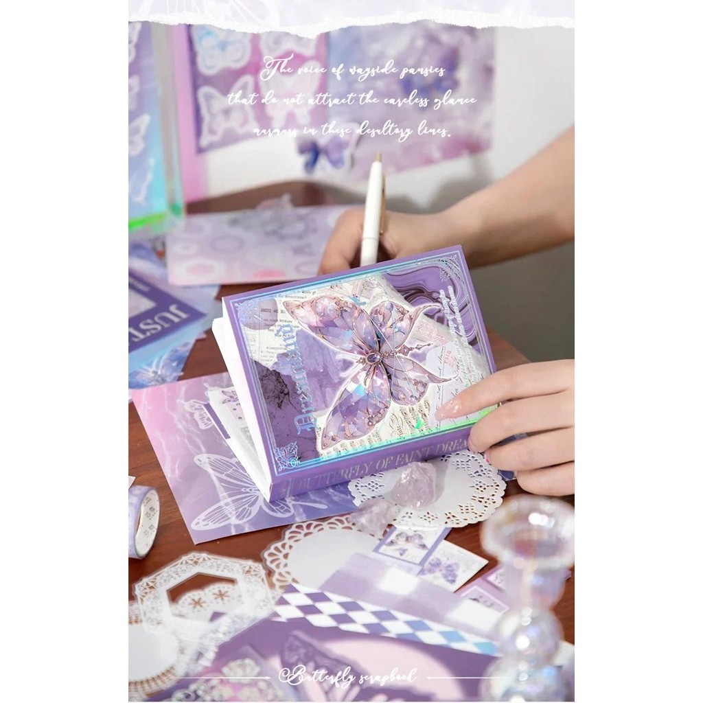 Jianwu Butterfly Illustration Warm Mail Series Vintage Lace Material ...