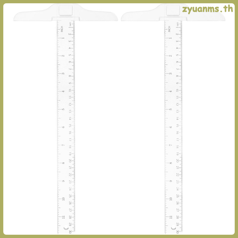 2 ชิ้น Tee Square ไม้บรรทัดเทปวัดร่าง Double Scale วัด Precision ทํางาน ...