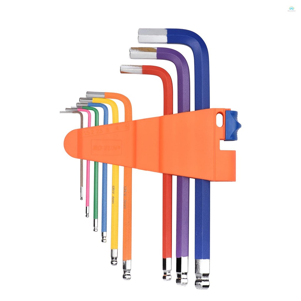 Yb1 ประแจ socket9PCS Multicolor L-Key Set Metric Hex Long Arm Ball End ...