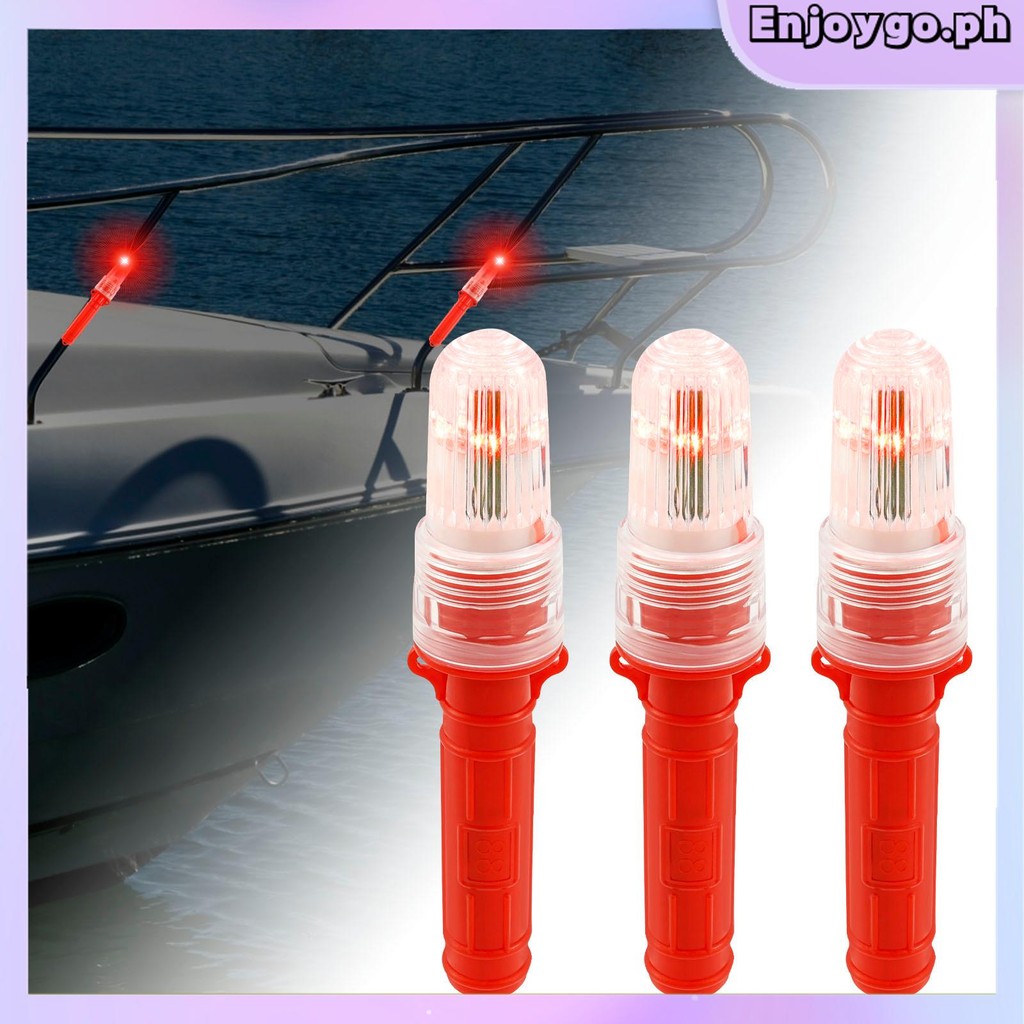 3 ชิ้นพลาสติกฉุกเฉินเรือแสง Marine LED Flare Kit พร้อมหลายโหมดสําหรับ ...