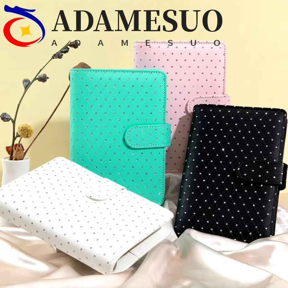 หนังสือท้าทายออมเงิน ADAMESUO, ฝาครอบลาย Rainstone 6 แหวนเครื่องผูกประหยัดเงิน, ใช้งานง่ายหนัง ...