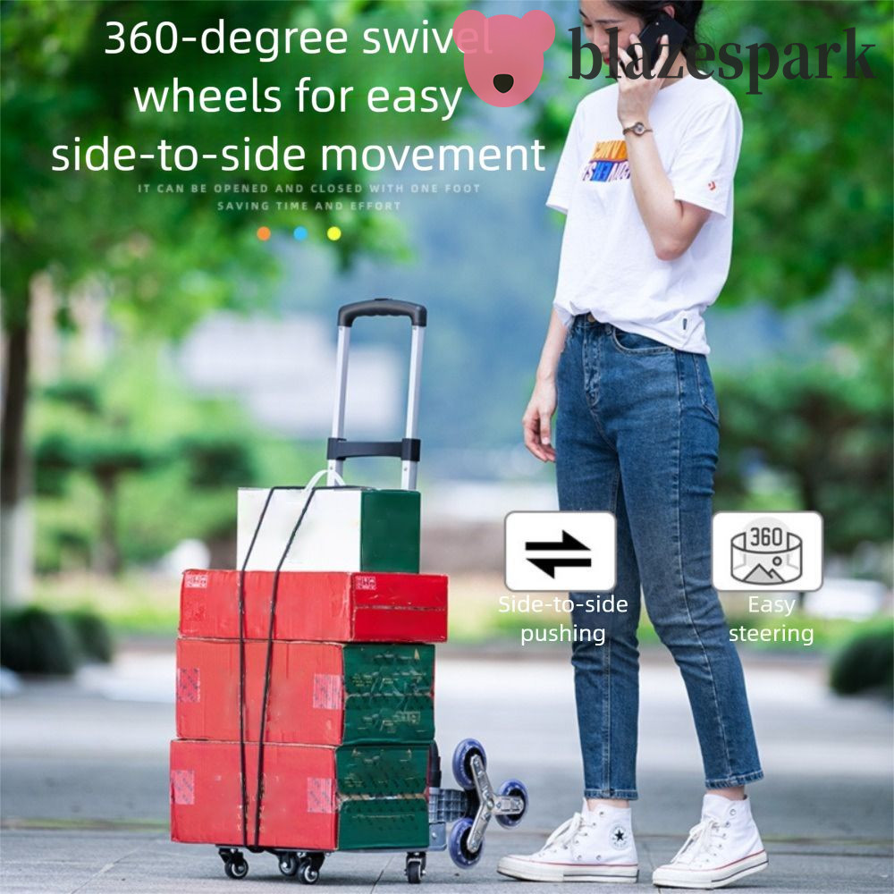 BLAZESPARK รถเข็นมัลติฟังก์ชั่น, รถเข็นพับได้น้ําหนักเบา, อลูมิเนียมอัลลอยด์สะดวก Heavy-Duty แบบ ...