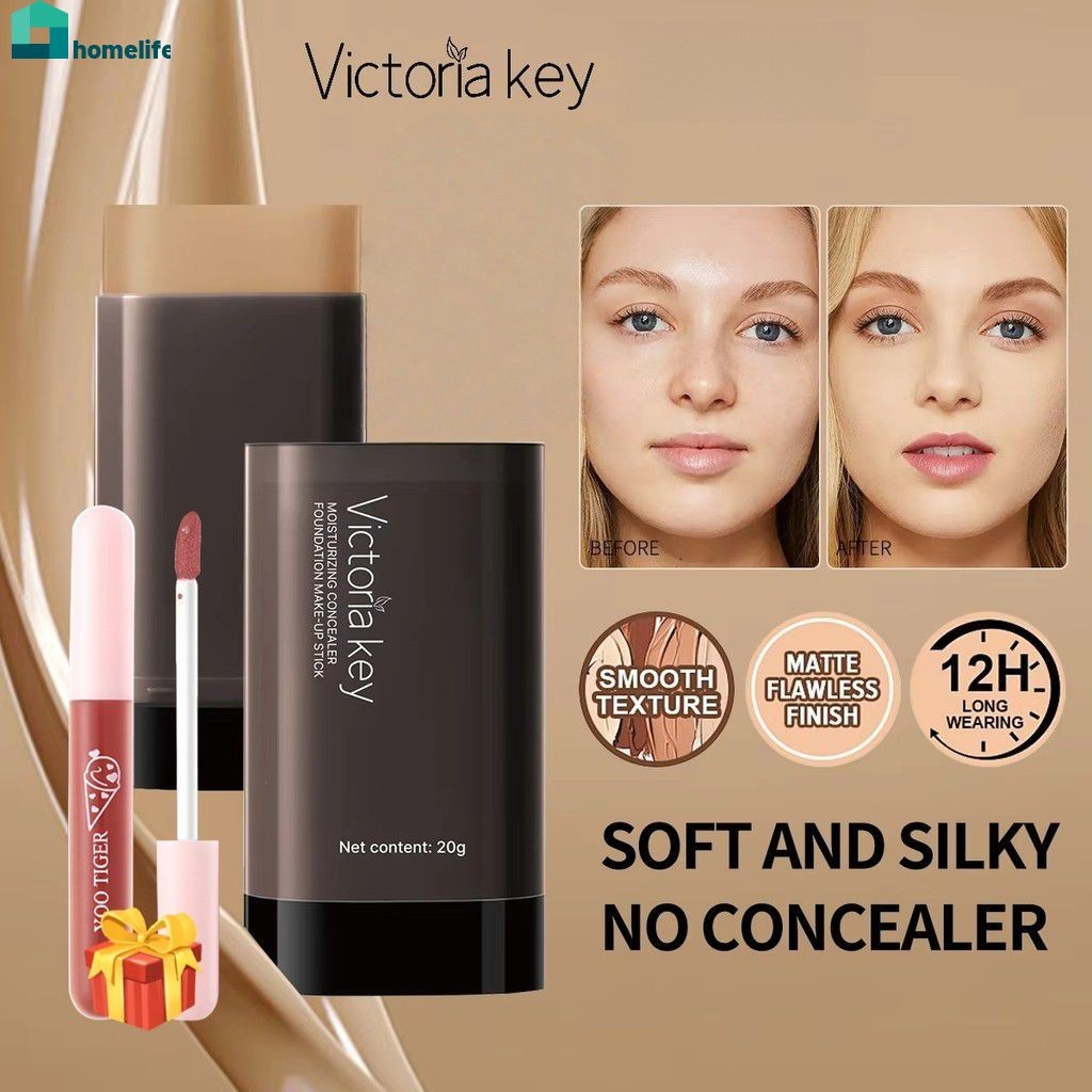 【สต๊อกพร้อม】【ของขวัญฟรี】victoria Key Stick Water Flawless Foundation ...