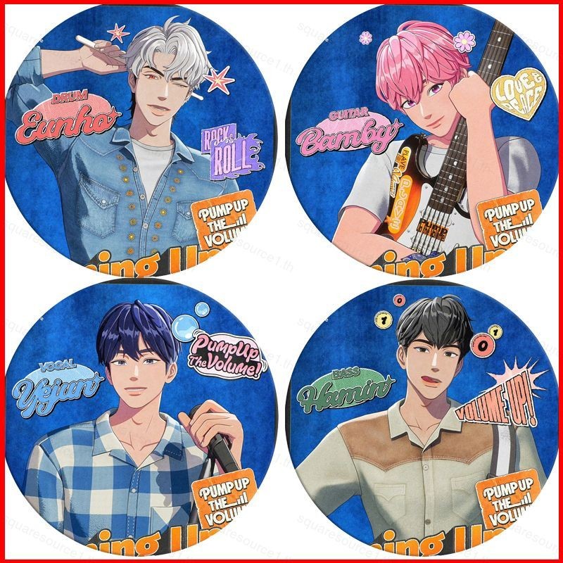 SQ1 PLAVE YEJUN ปั๊มปริมาณ Tinplate Badge กระจกพวงกุญแจกระเป๋าเป้สะพายหลังจี้ดาวอุปกรณ์ต่อพ่วง ...