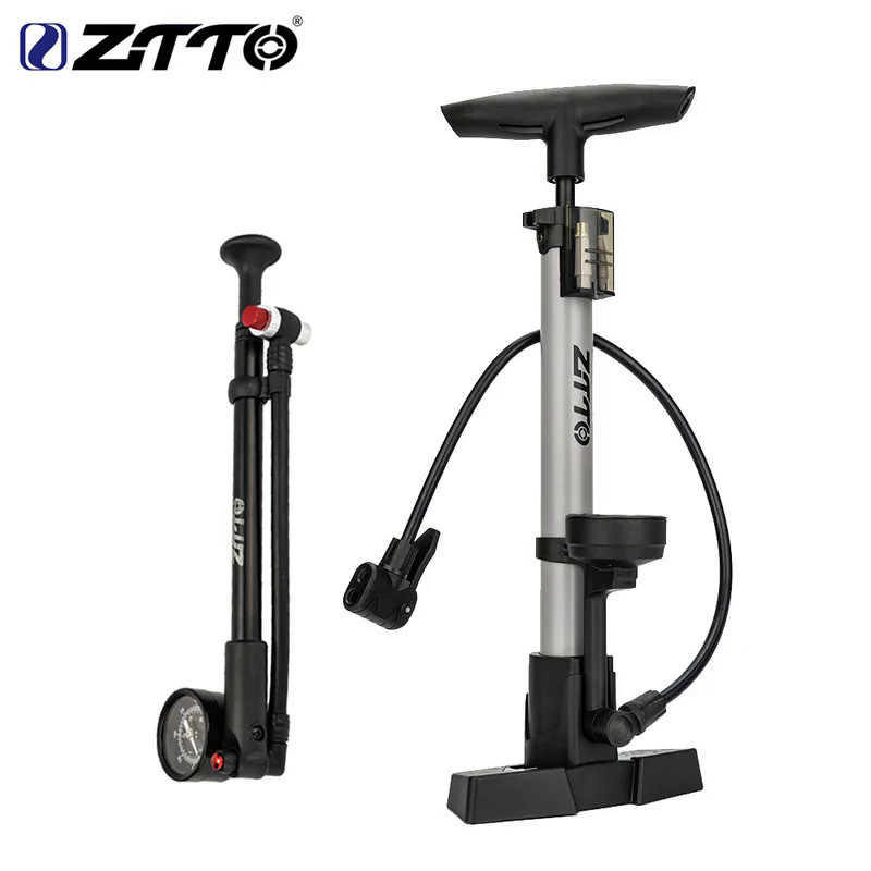 ZT Bicycle Tire Floor Pump with Gauge Suspension Pumps MTB Fork Shock ...