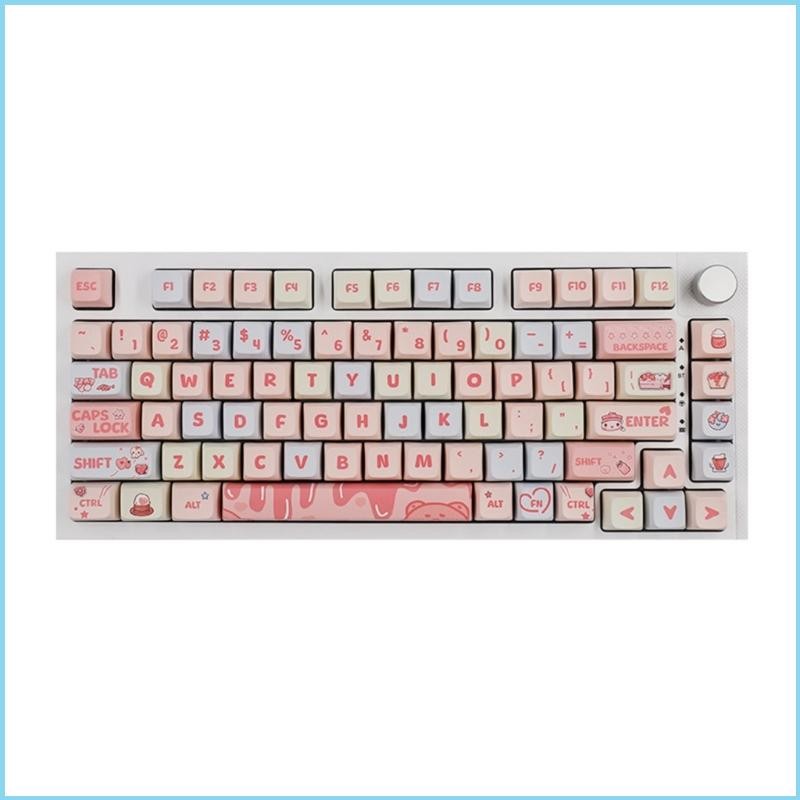 Ez 133 Key Keycap Set โปรไฟล์ XDA ธีมสตรอเบอร์รี่ครีมสําหรับคีย์บอร์ด ...