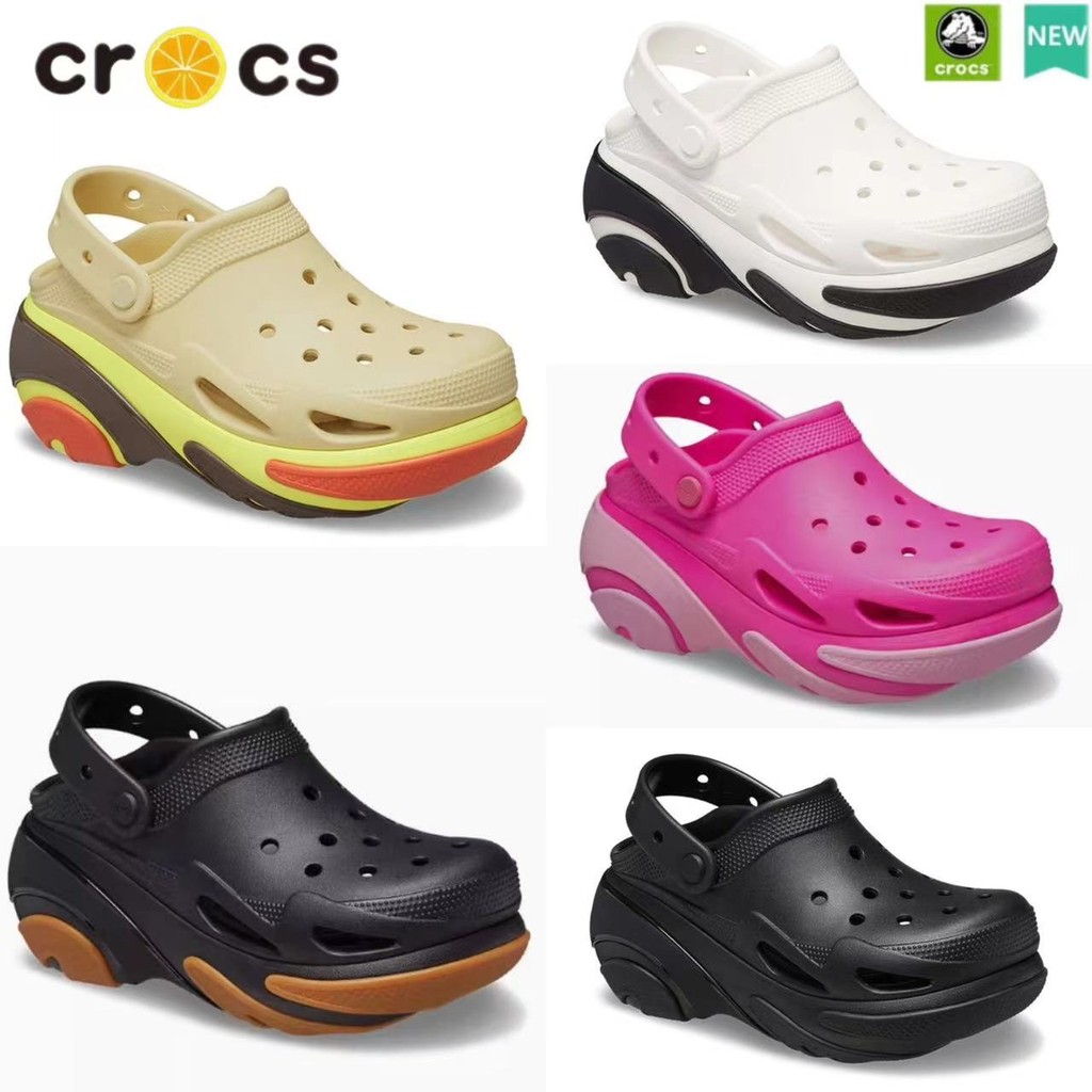 Croc Women Classic Crush Clog รองเท้าแตะชายหาดส้นหนาเพิ่มความสูงรองเท้า ...
