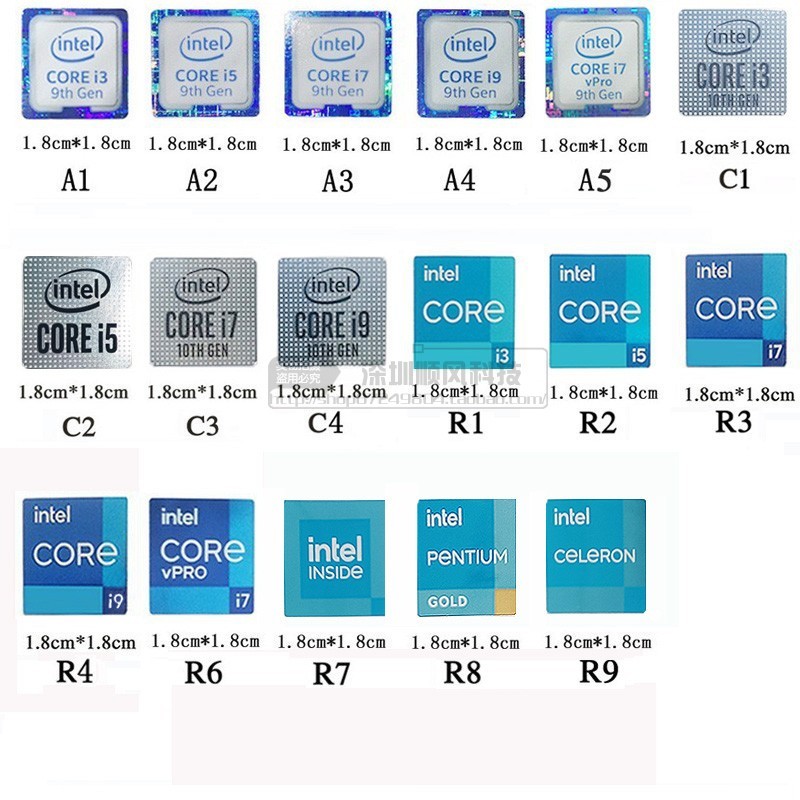 สติกเกอร์ใหม่ Original 9 10th Generation 11th Generation CPU intel ...