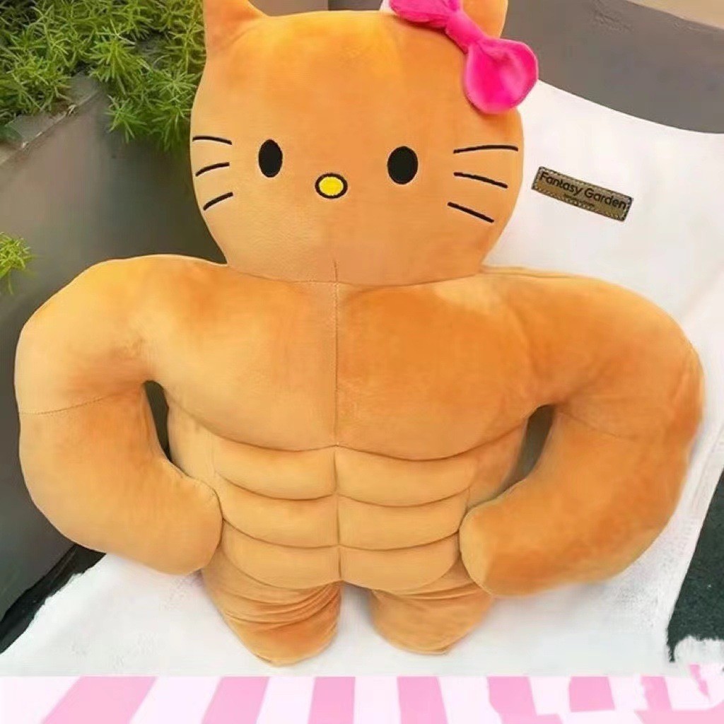 Funny Muscle Hello Kitty hellokitty Doll Black Skin Hello Kitty Doll kt ...