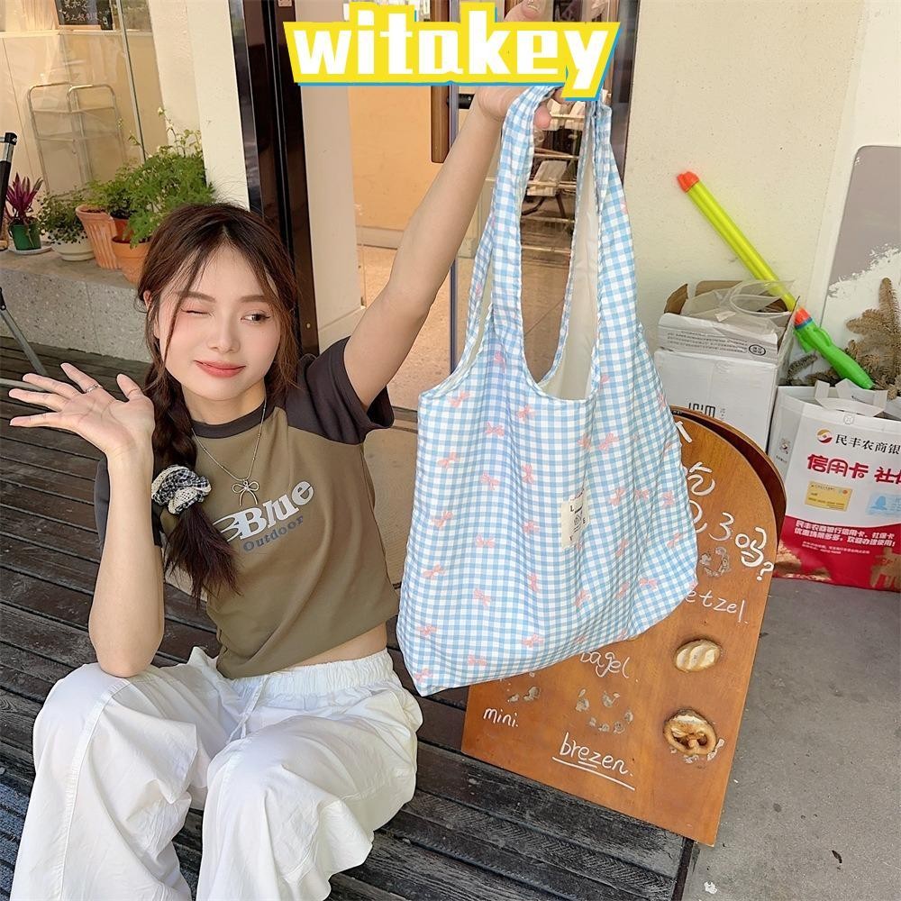 กระเป๋าผ้าแคนวาส WITAKEY กระเป๋าสะพายอินเทรนด์ความจุขนาดใหญ่ ขายร้อน Casual Canvas Retro ...
