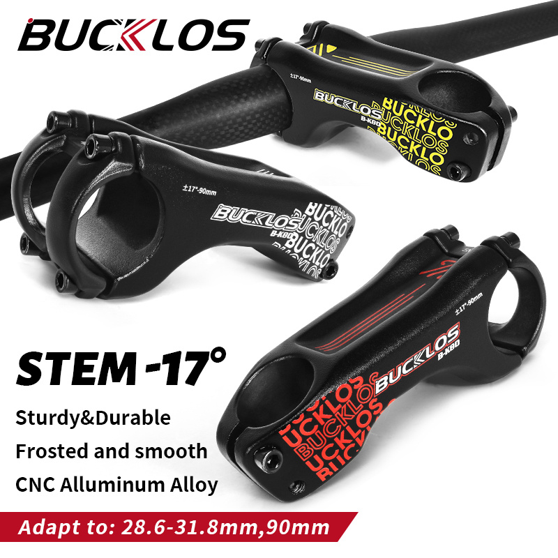 Bucklos Negative Stem 17 องศาอลูมิเนียมจักรยาน Stem 90 มม.MTB Stem Road ...