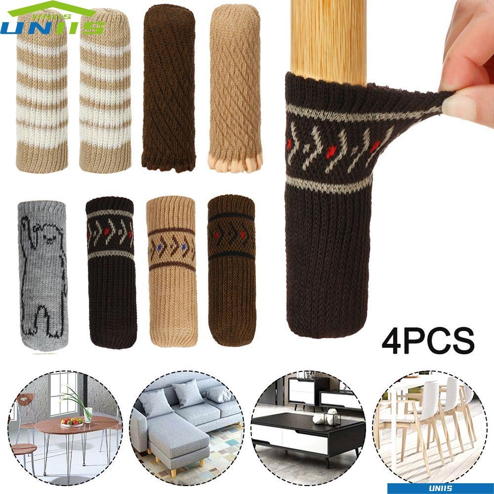 Uniis 4 ชิ้น/เซ็ตเก้าอี้ถุงเท้า Anti-Noise น่ารักชั้น Protector ถักป้องกัน | Shopee Thailand