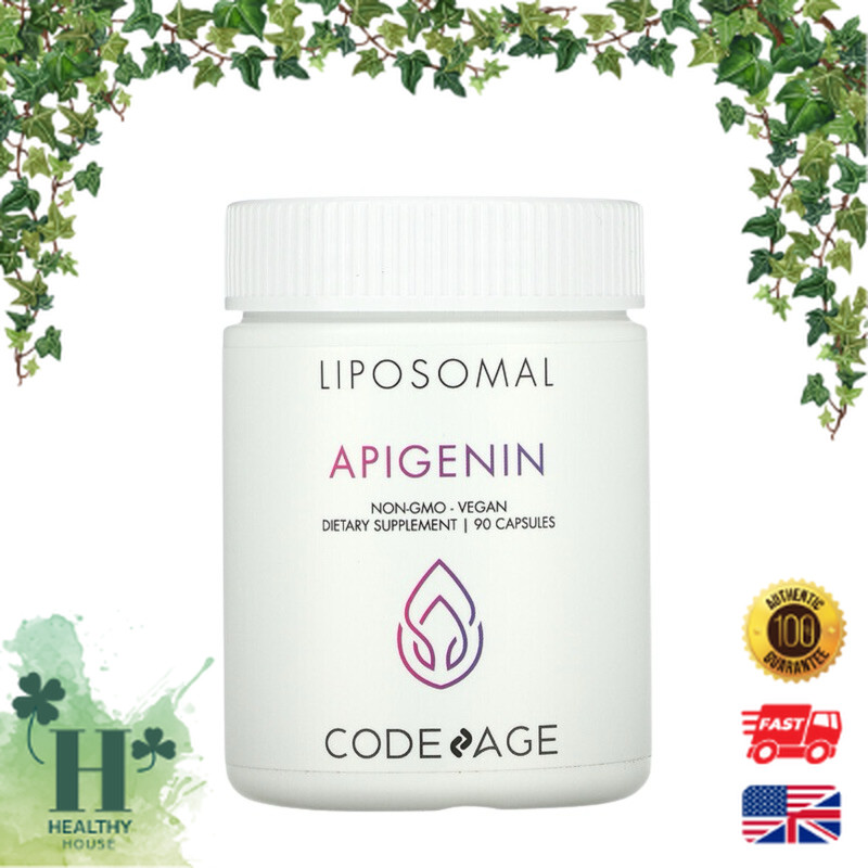 พร้อมส่ง Codeage Liposomal Apigenin, Non-GMO Vegan 90 Capsules ช่วยให้นอนหลับง่าย ช่วยลดระดับ ...