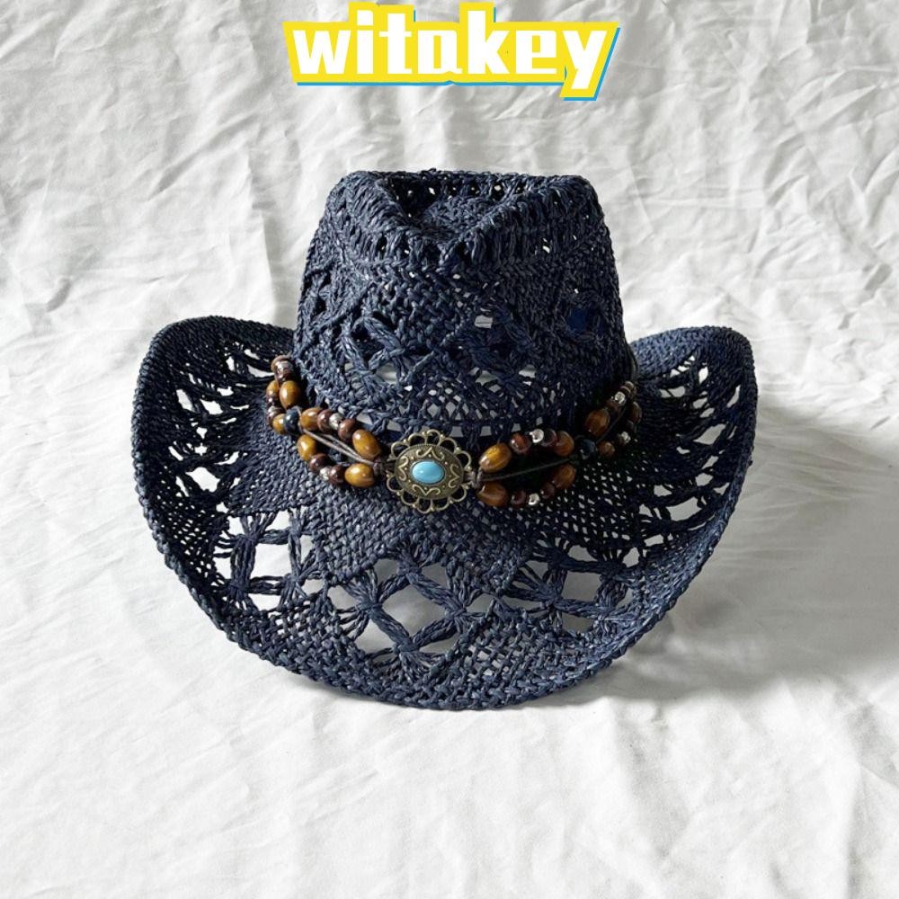 WITAKEY หมวกปีกกว้าง breathable แบบ Bohemian มีดีไซน์ vintage เหมาะสำหรับฤดูร้อน | Shopee Thailand