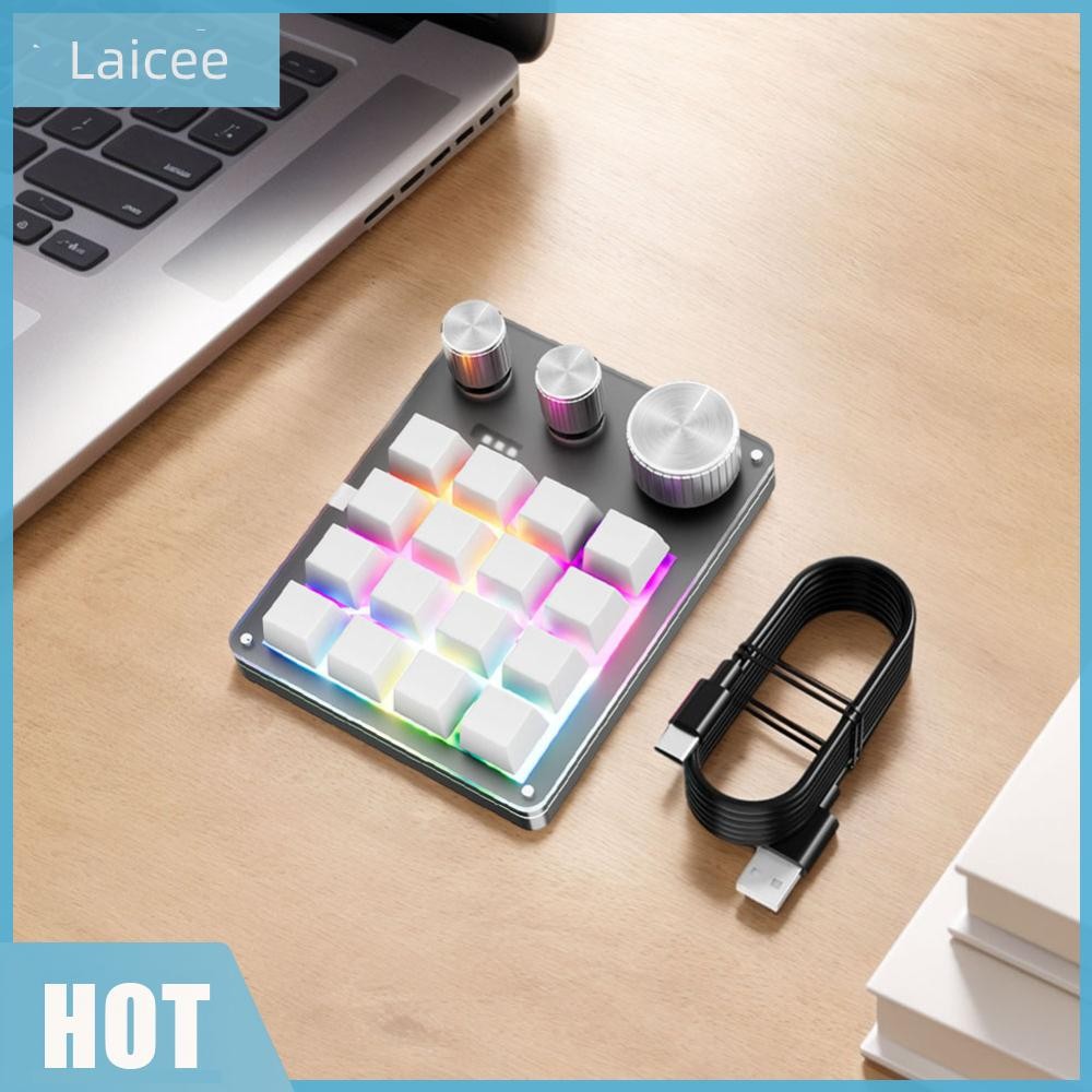 [Laicee.th] 16 Keys 3 Knob คีย์บอร์ดมาโครแบบตั้งโปรแกรมได้ Type-C แบบมีสาย/บลูทูธ | Shopee Thailand