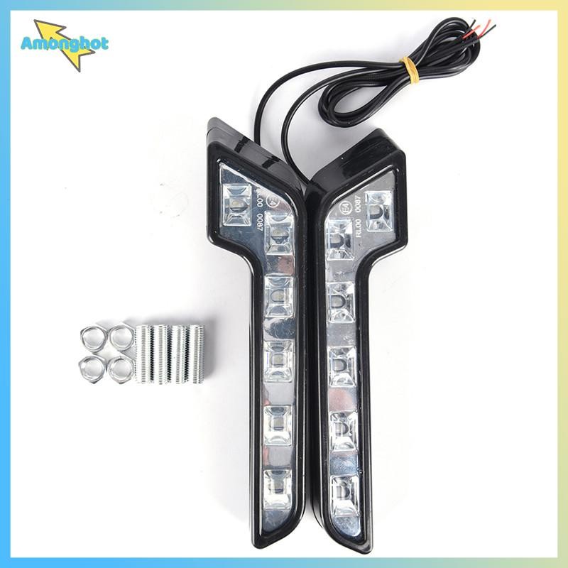 Amonghot> 2 x Bright 6LED Super White รถขับรถโคมไฟหมอก 12V DRL ไฟวิ่งกลางวันใหม่ | Shopee Thailand