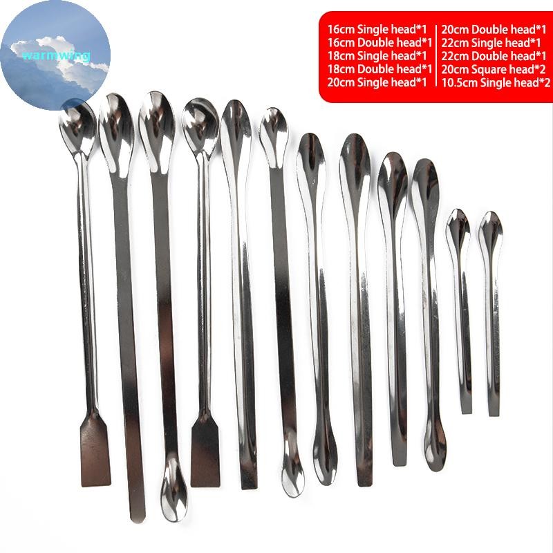 Warmwing 12 ชิ้นสแตนเลส Lab ช้อนไม้พายห้องปฏิบัติการ Sampling ช้อนผสมไม้พาย TH | Shopee Thailand