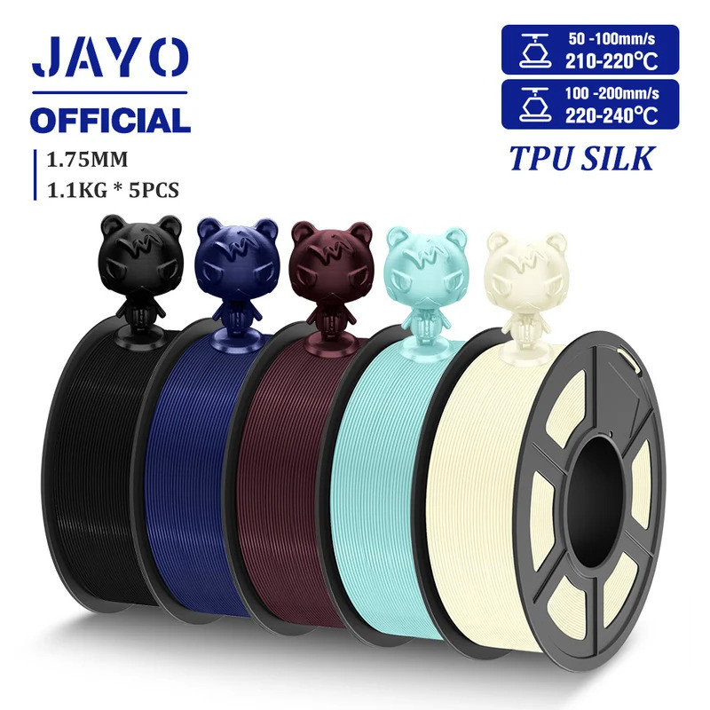 JAYO TPU SILK 3D เครื่องพิมพ์เส้นใย 98A TPU Filament 1.75 มม.ผ้าไหม ...