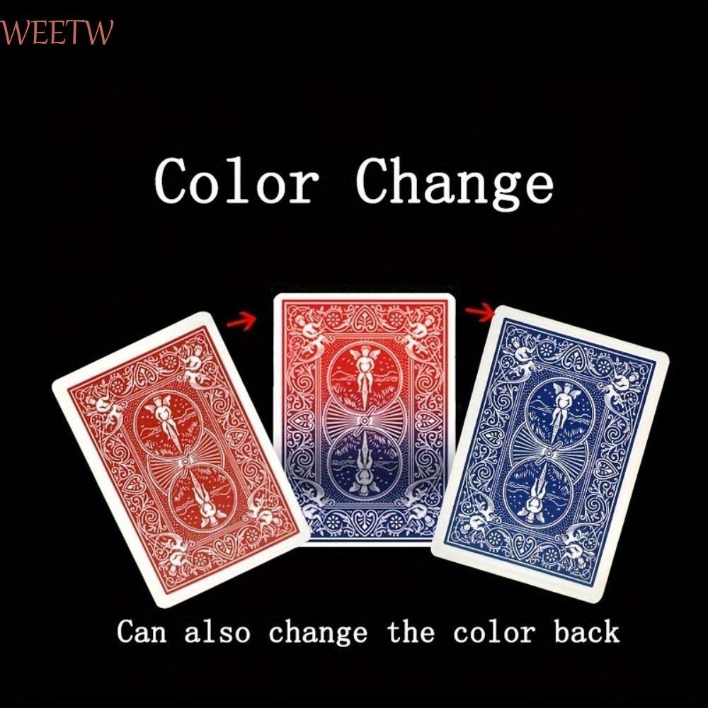การ์ด WEEKW เปลี่ยนสีได้, Blue Change Red Change Color Card, Joke Magie ...