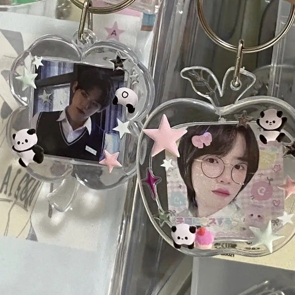 Steve Square พวงกุญแจกรอบรูปโคลเวอร์สี่ใบโปร่งใส DIY | Shopee Thailand