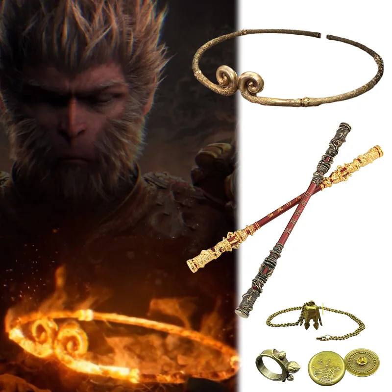 Black Myth Wukong เกม Merchandise Monkey King Sun Wukong Ruyi Jingu Bang โลหะผสมตุ๊กตาของเล่น ...