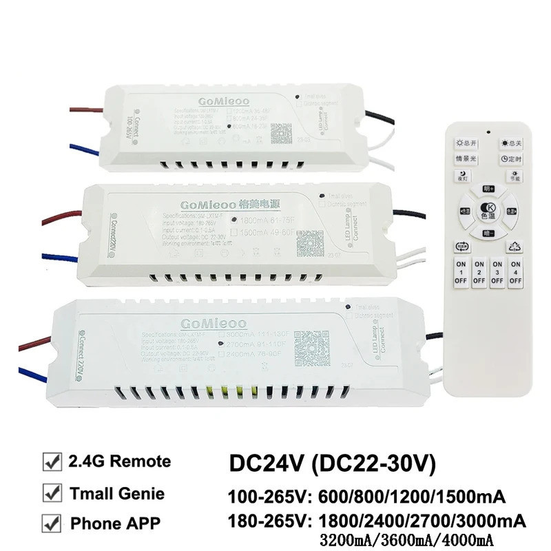2.4G APP LED driver 600mA-3000mA 24V เอาต์พุต2Pin แรงดันคงที่ Bicolor ...