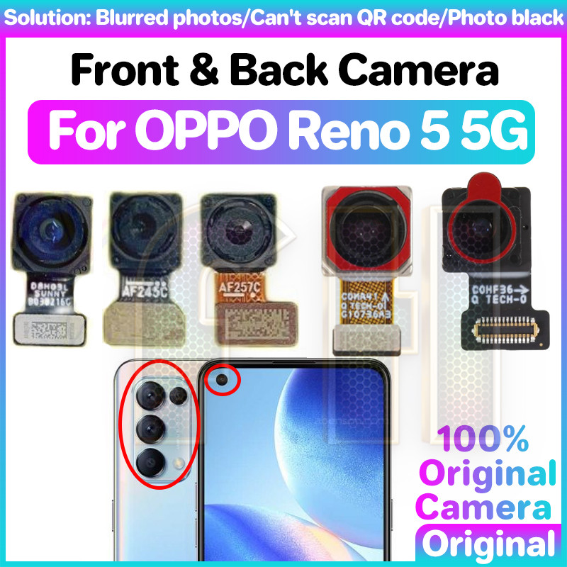 กล้องด้านหลังด้านหน้าสําหรับ oppo reno 5 5g cph2145 Ultra กว้างกลับ ...