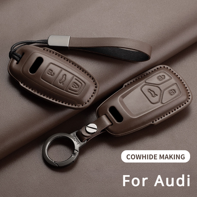 หนังรถ Remote Key สําหรับ Audi A4 B9 A5 A6 8S 8W Q5 Q7 4M S5 S7 TT Protector Fob Keyless พวง ...