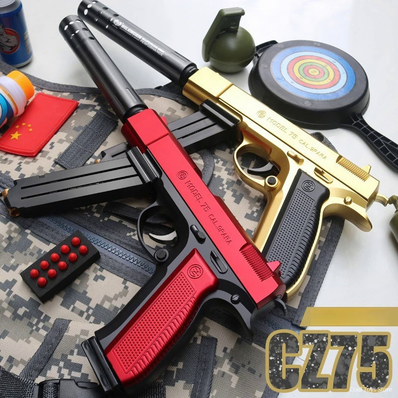 CZ75 Soft Bullet Gun Toy Shell Throwing Manual Air Soft Pistol Weapons ...