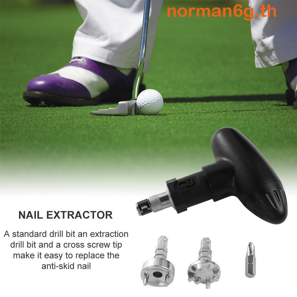 Anorman Golf Spike ประแจสแตนเลสมือถือ 3 in 1 Twist เล็บ Spikes Remove ...