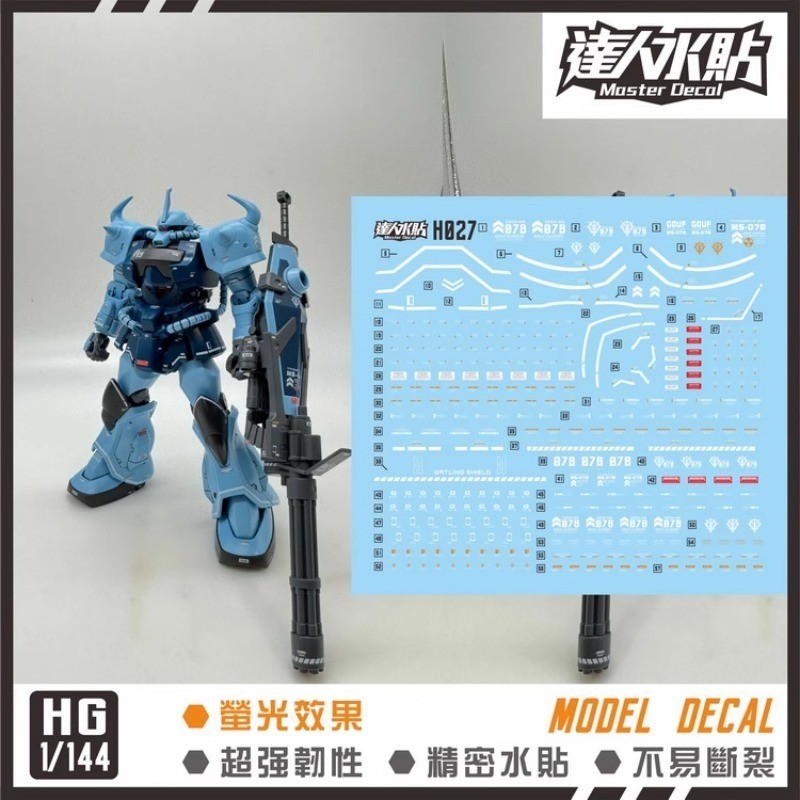 MASTER รุ่น DIY Decal สติกเกอร์น้ํา H027 1/144 Gouf Custom MS-07B-3 ...