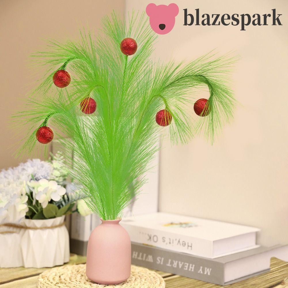 BLAZESPARK 10 ชิ้นต้นคริสต์มาส Topper,ปลอมตกแต่งจําลองพืชสีเขียว,การจัดดอกไม้ประดิษฐ์ด้วยลูกบอล ...