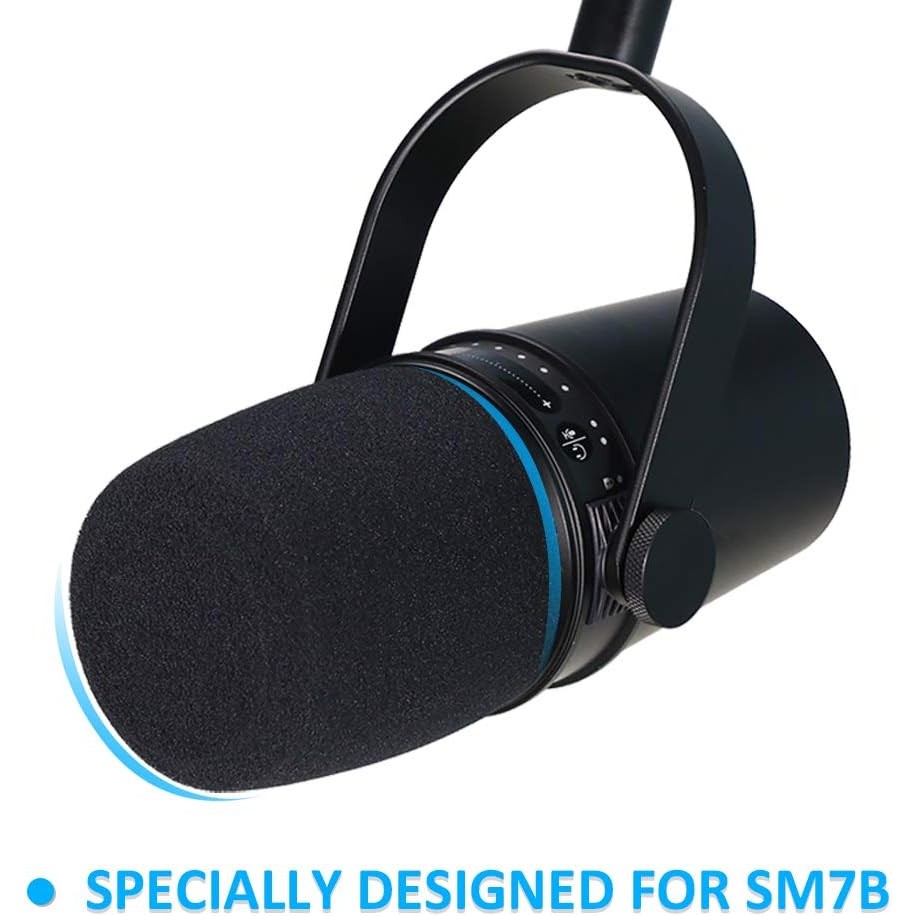 SUNMON Shure MV7 Pop Filter Foam Cover - Professional Mic Windshield ...