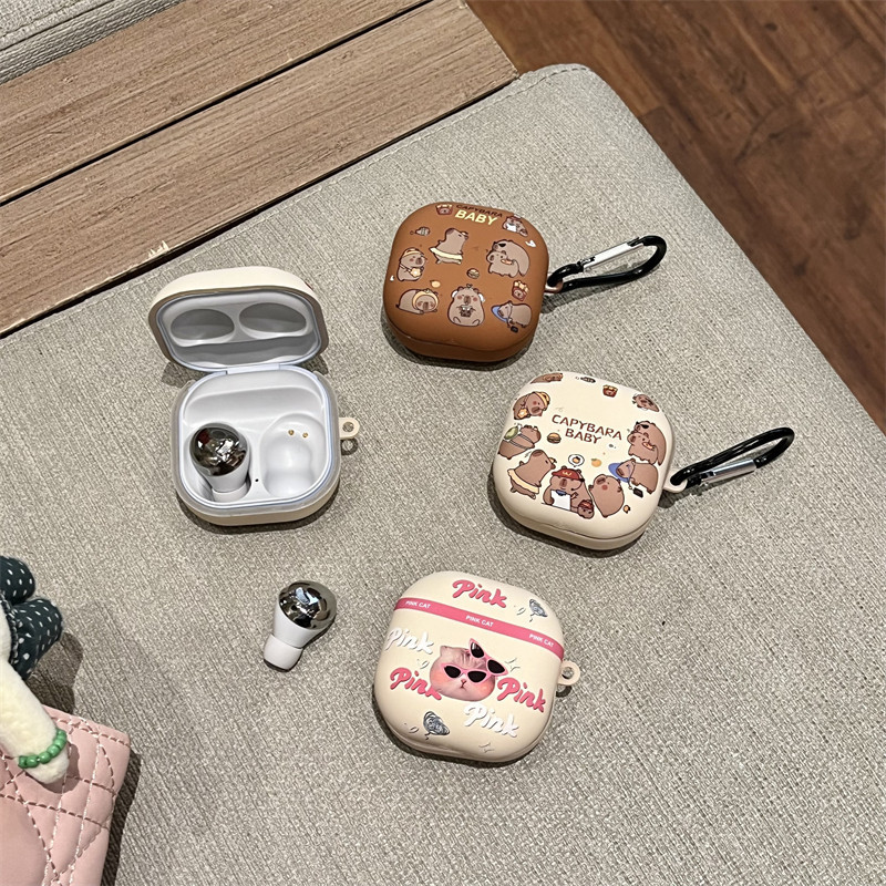 สําหรับ Samsung Galaxy Buds 2/Buds 2 Pro/Live/Pro/FE กรณี TPU การ์ตูนหู ...