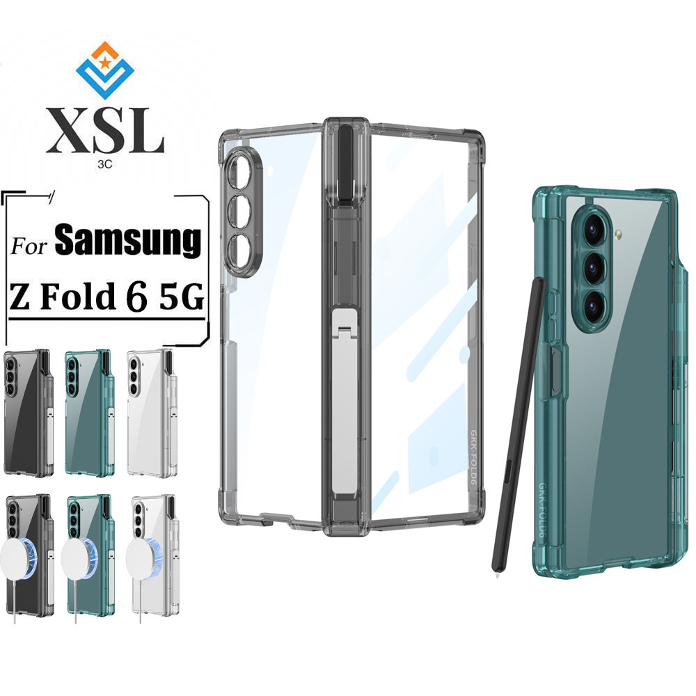 พร้อมปากกาสําหรับ Samsung Galaxy Z Fold6 case เคสถุงลมนิรภัย เคสใสพร้อม ...