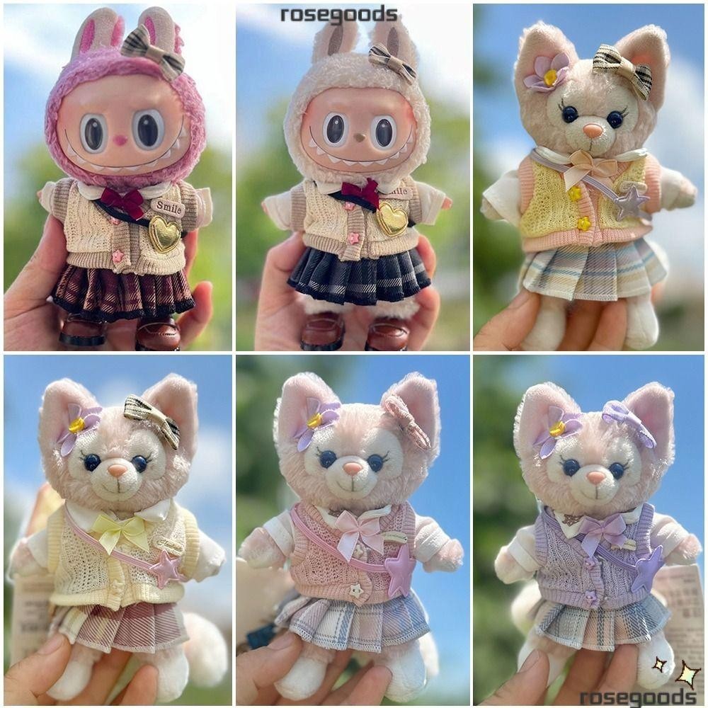 Rose Labubu เสื้อผ้าตุ๊กตา, ตุ๊กตาผ้าฝ้าย LinaBell เครื่องประดับตุ๊กตา, Handmade Labubu Time To ...